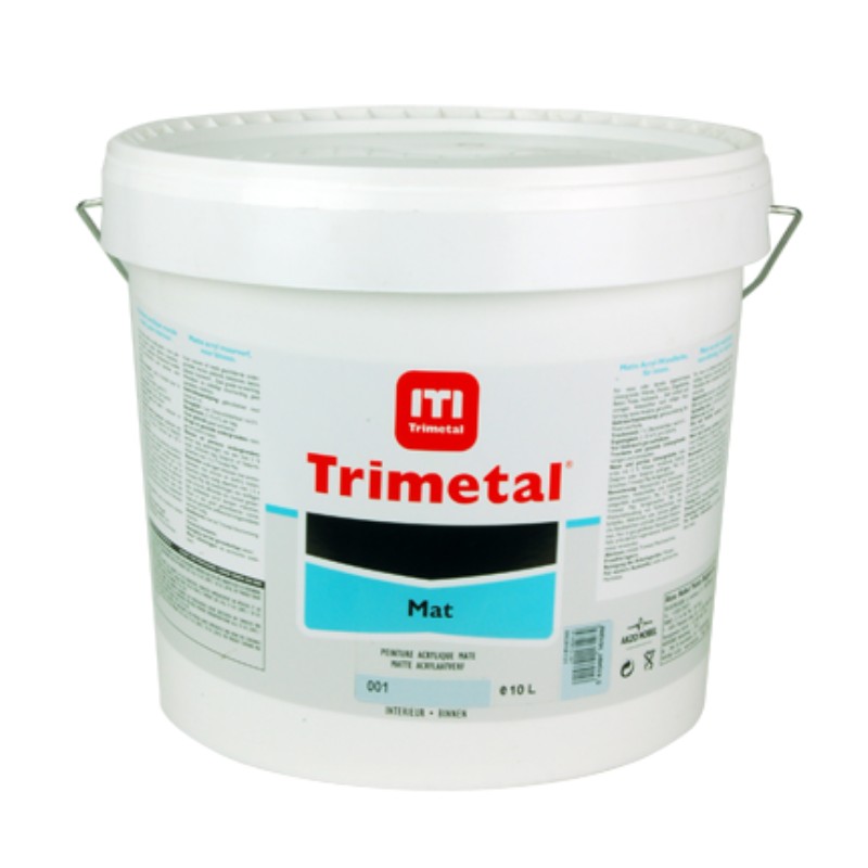 Trimetal matte muurverf 10L wit